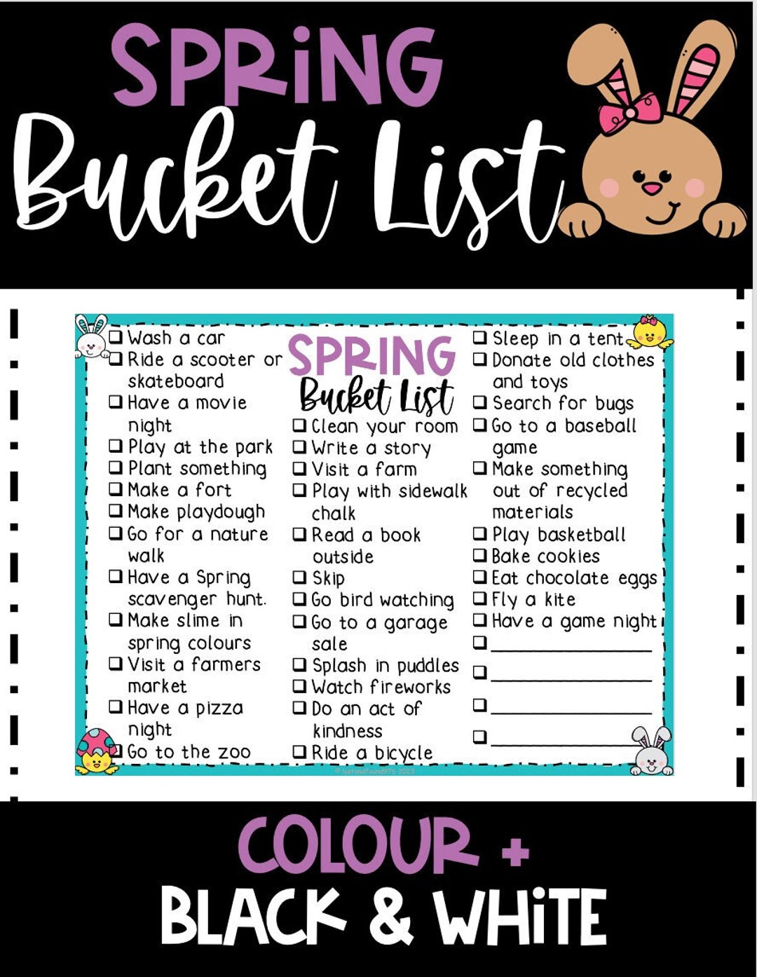 Bucket List for Spring - Etsy