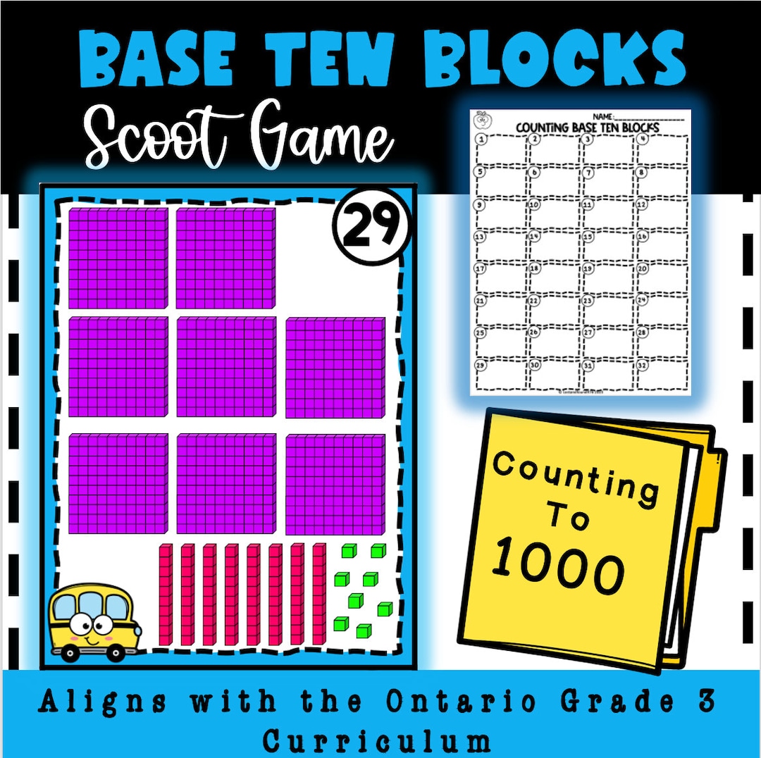 Scoot Base Ten Blocks (counting to 1000) - Etsy