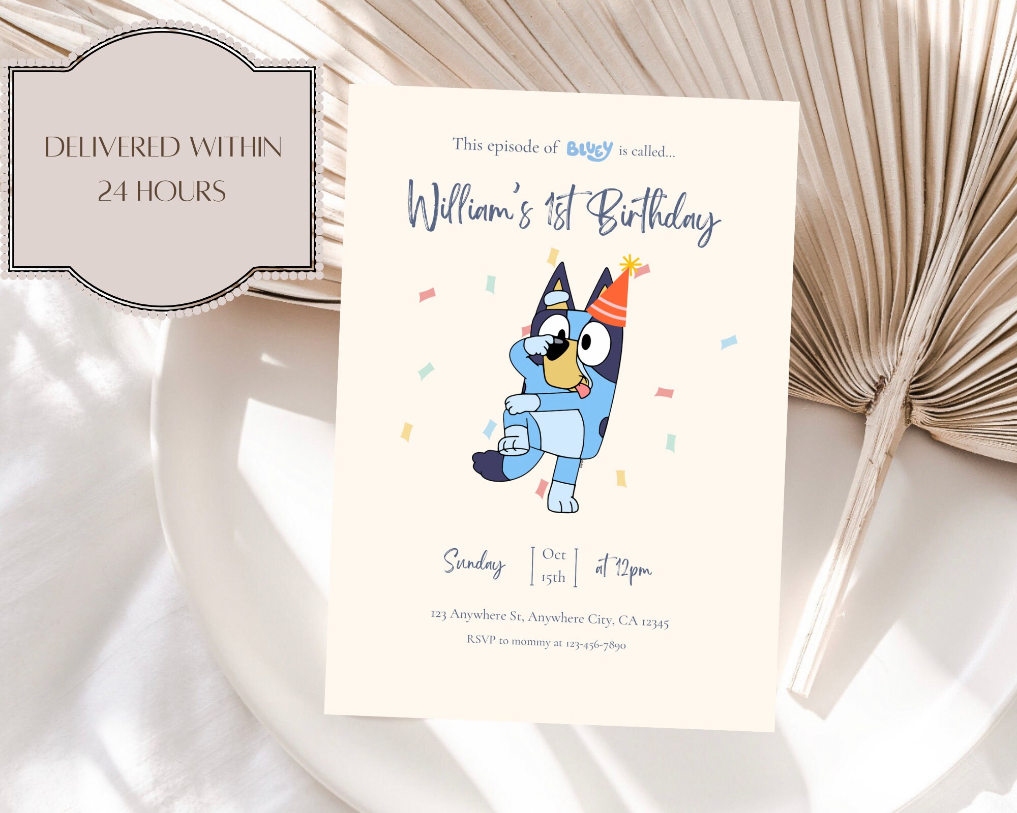 Invitación de cumpleaños de Bluey// Invitación de Bluey - Etsy México