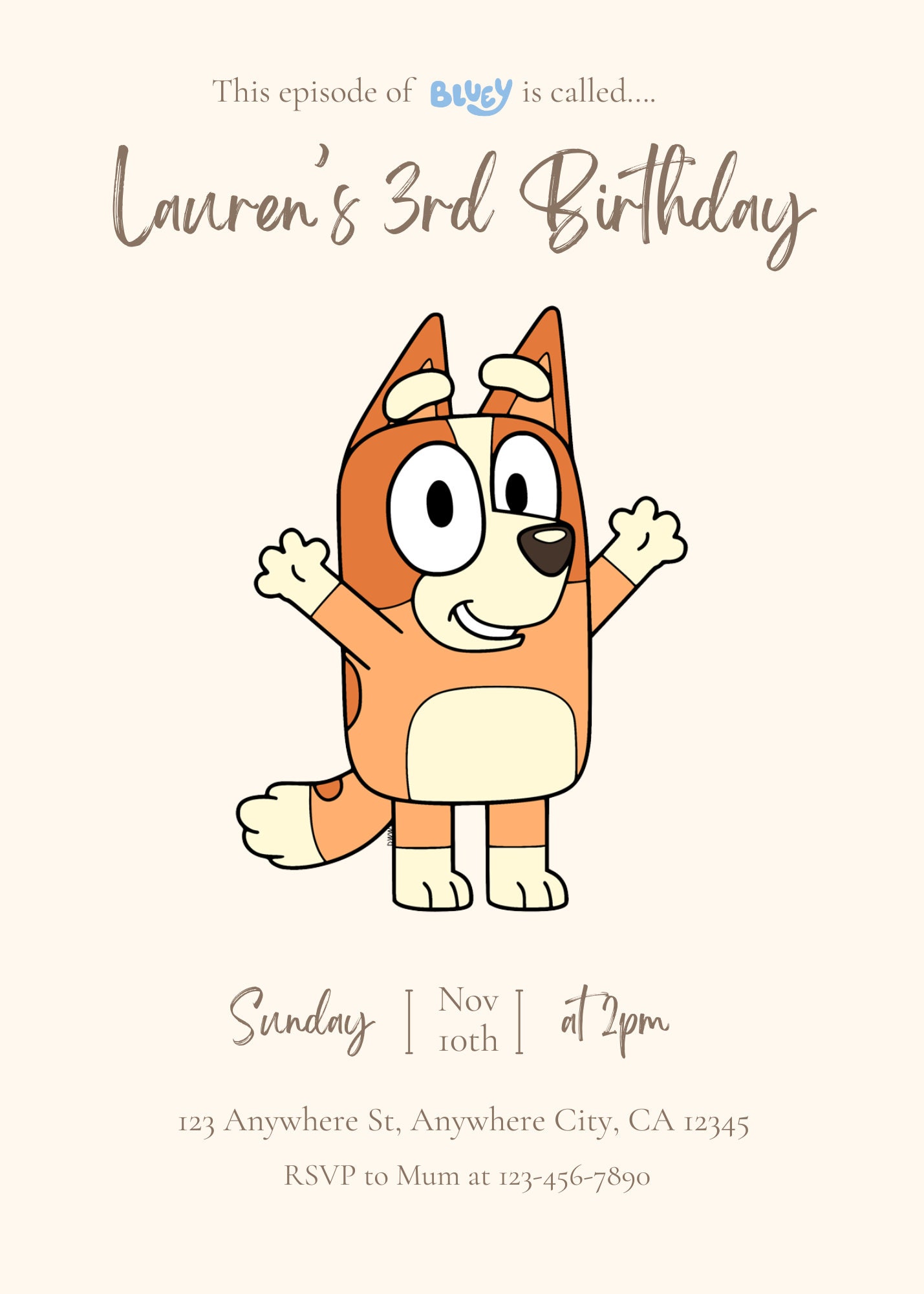 Bingo Bluey Invitation// Bluey Birthday// Bingo and Bluey// Bingo Party ...