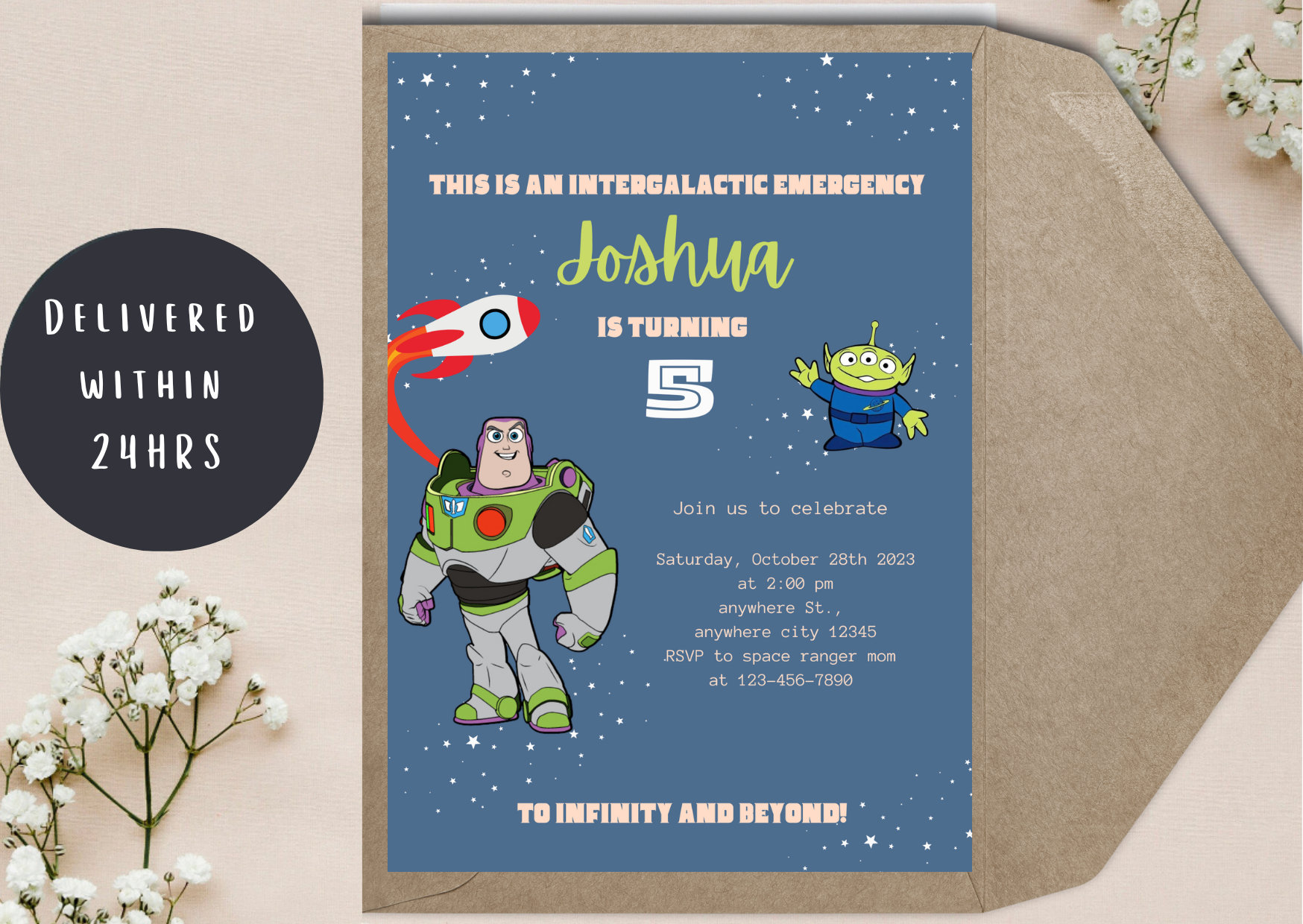 Toy Story Birthday Invitation// Buzz Lightyear Birthday// Buzz ...
