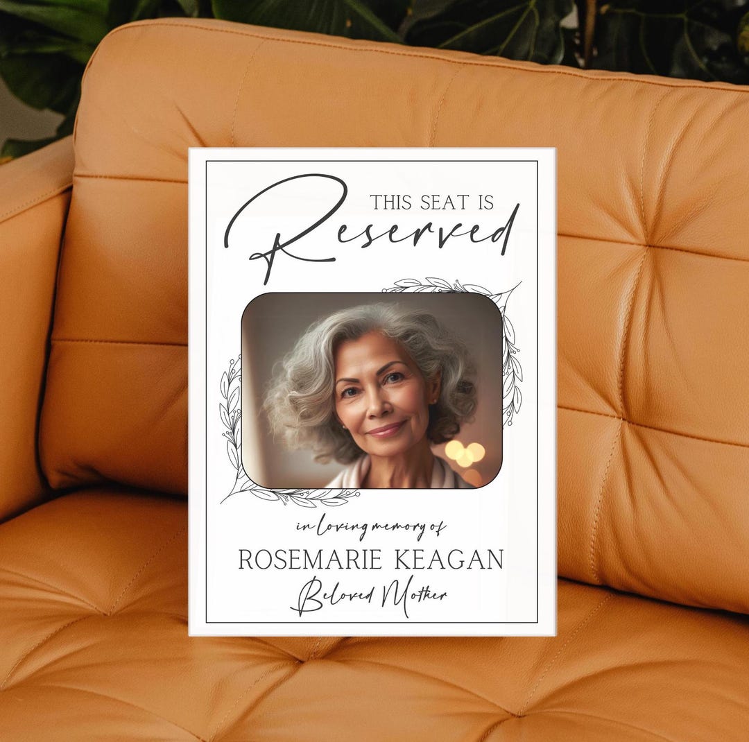 In Loving Memory, Wedding Reserved Seat Sign, Personalized Memorial ...