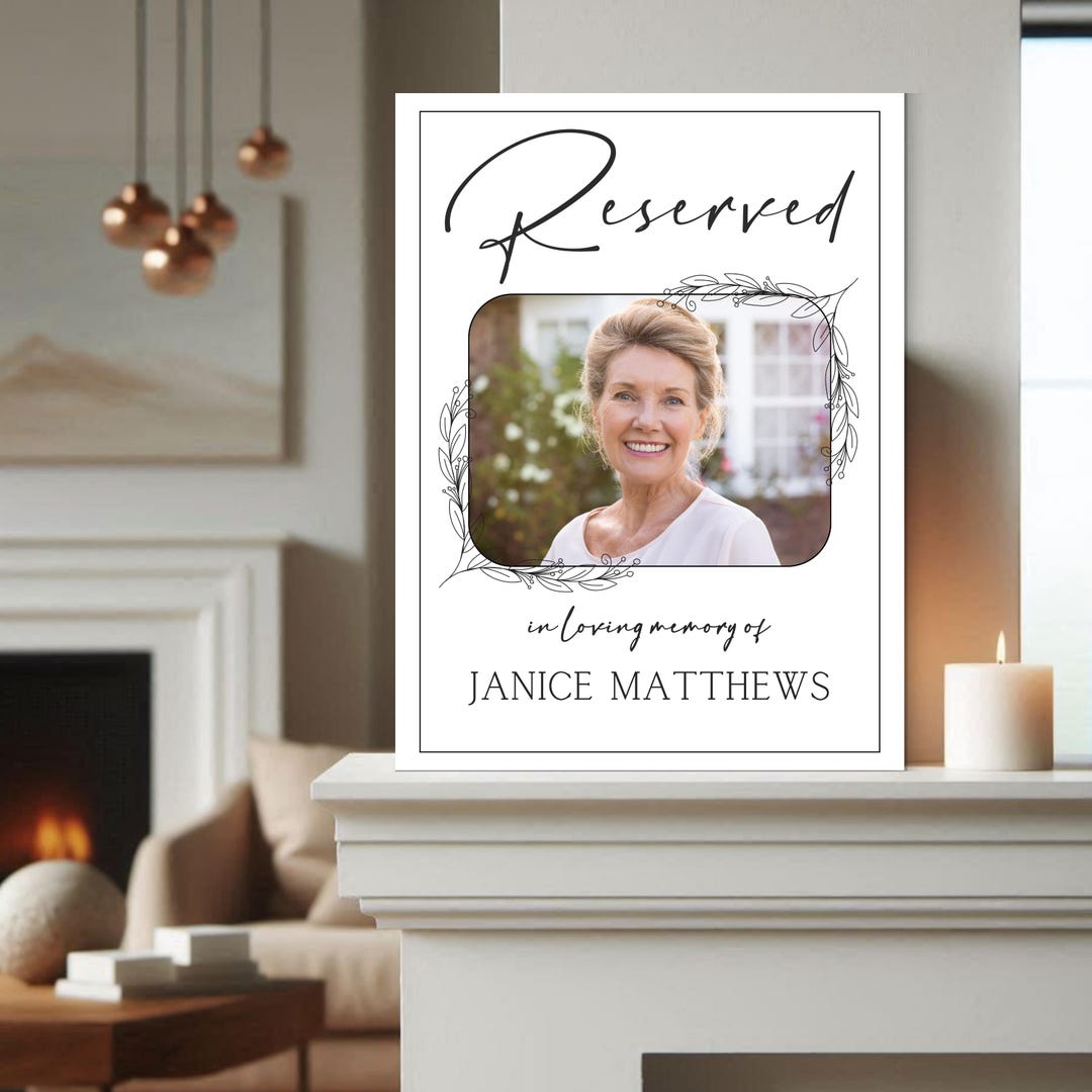 Sympathy Gift, in Loving Memory of Sign, Reserved Seat Wedding Sign ...