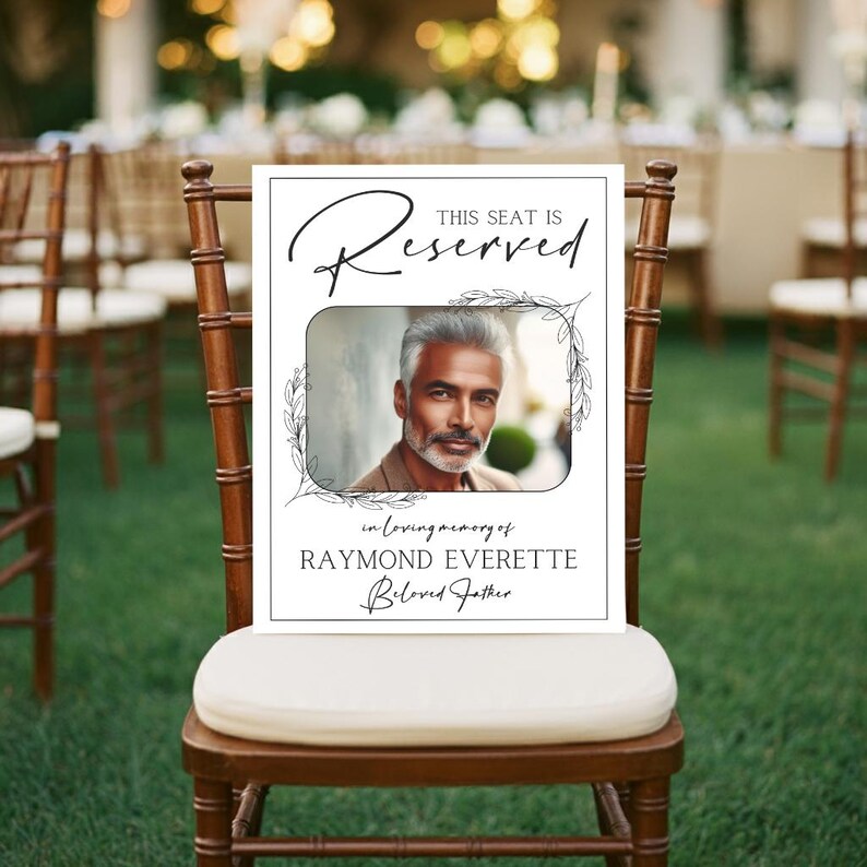 Reserved Seat Sign in Loving Memory of Wedding Sign Personalized ...
