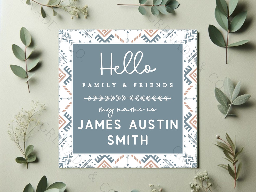 Acrylic Newborn Baby Birth Announcement Sign Hello World Baby Sign Baby ...
