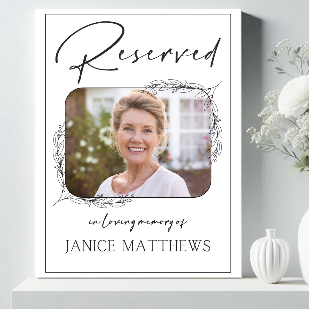 In Loving Memory of Reserved Memorial Sign Personalized Memorial Plaque Wedding Decor Sympathy ...