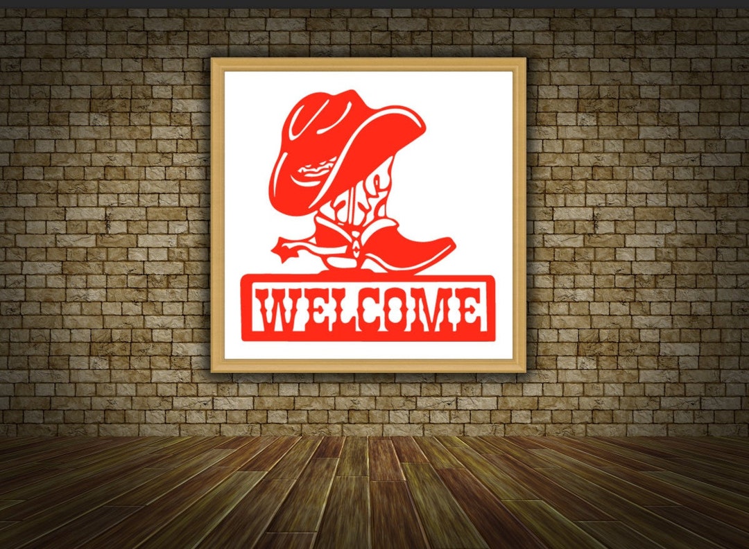 Welcome Western Dxf Png Pdf Ai Svg - Etsy Australia