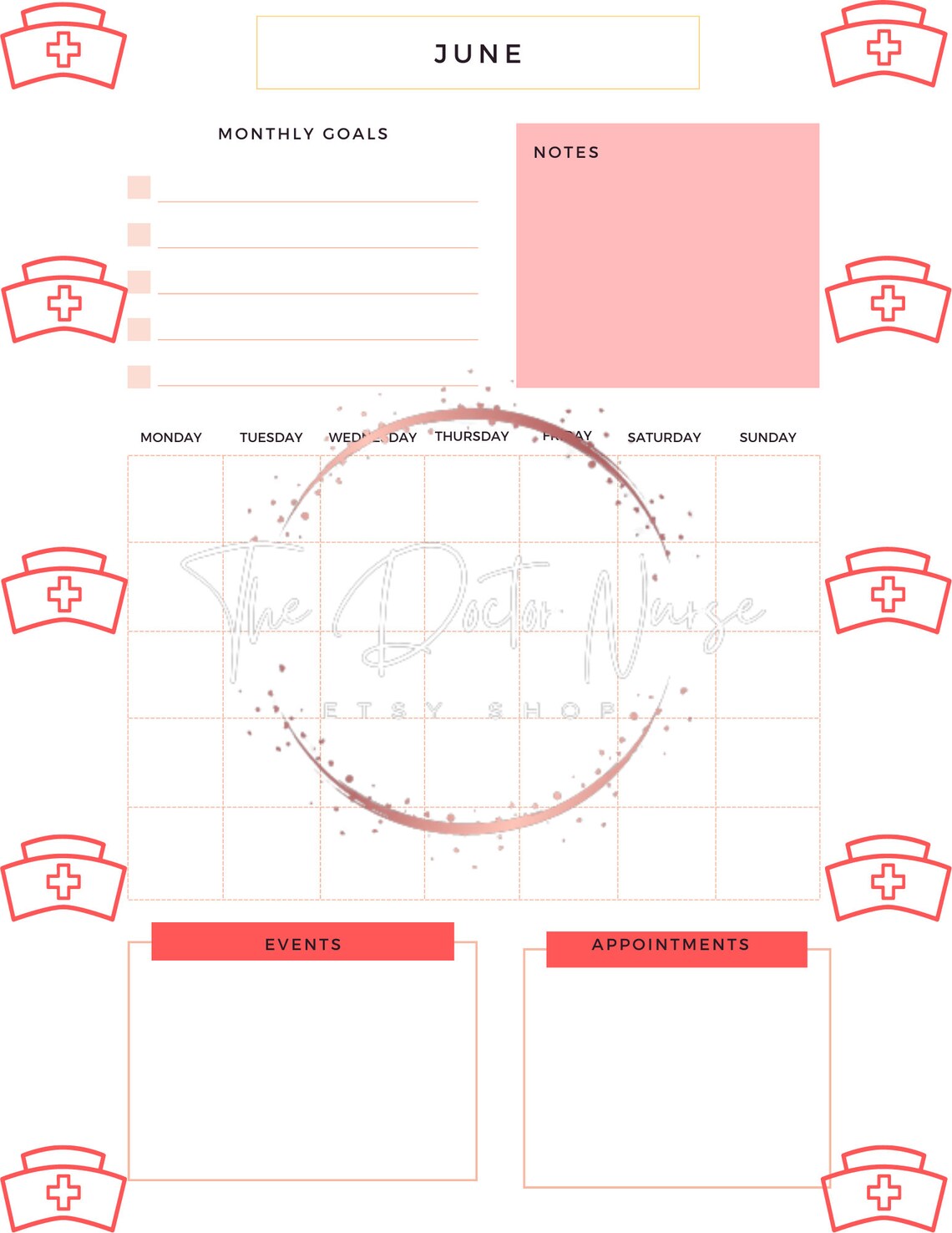 Yearly Calendar for Nurses and Nursing Students - Etsy