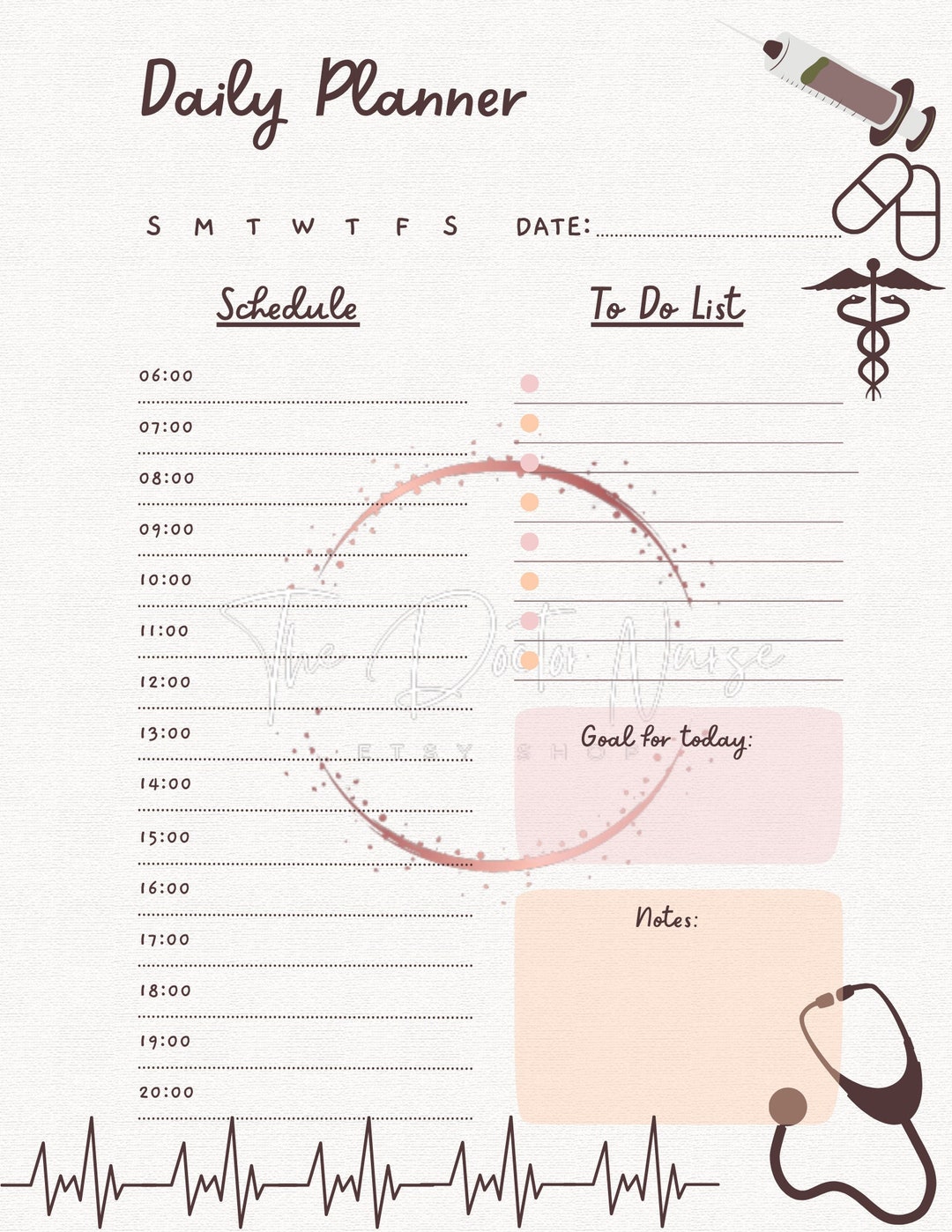 Nursing School Daily Planner - Etsy
