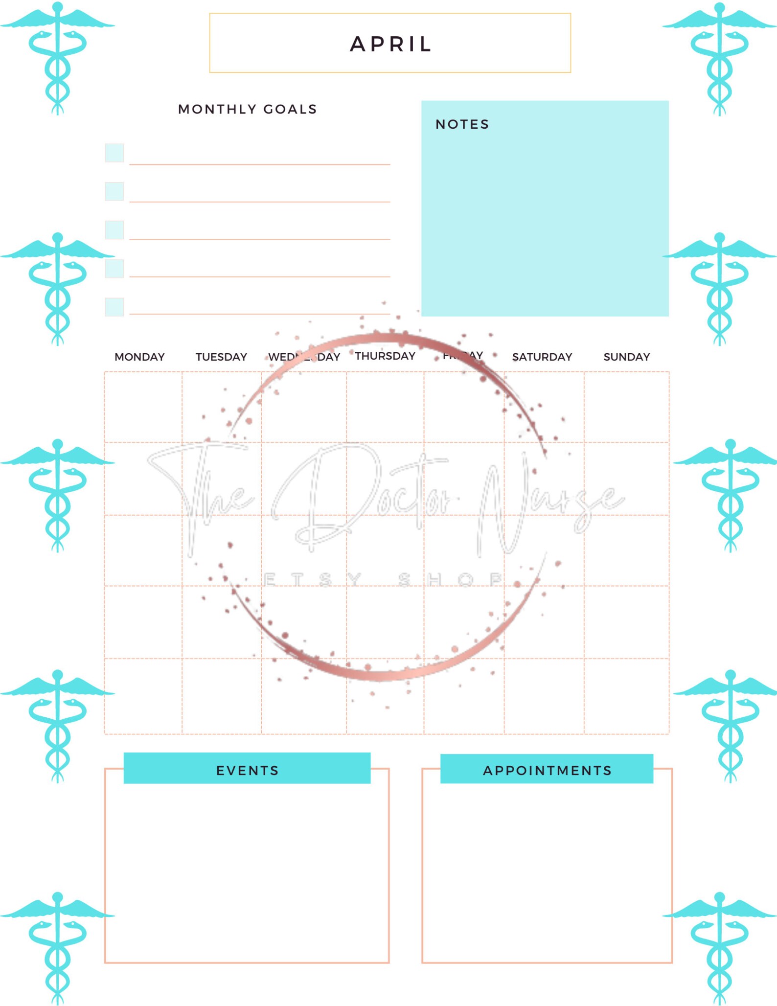 Yearly Calendar for Nurses and Nursing Students - Etsy