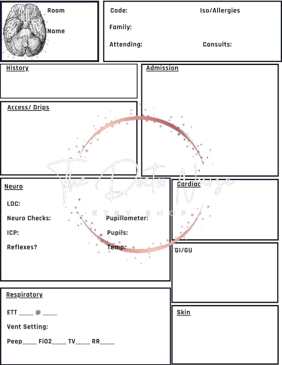 Neuro ICU Report Sheet - Etsy