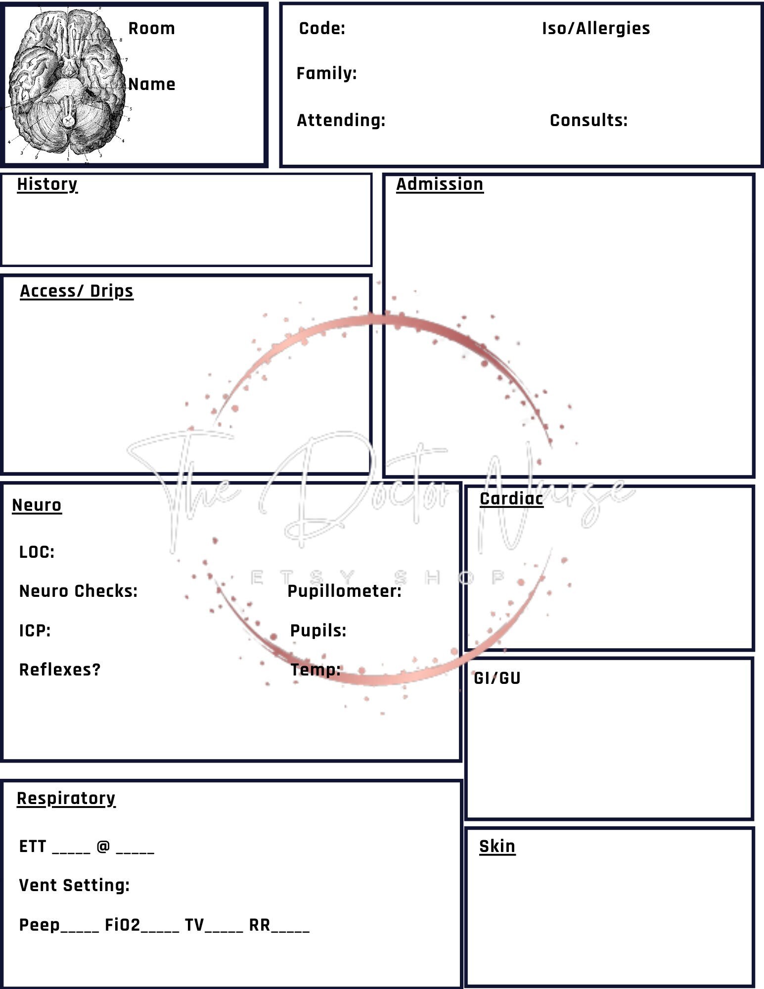 Neuro ICU Report Sheet - Etsy