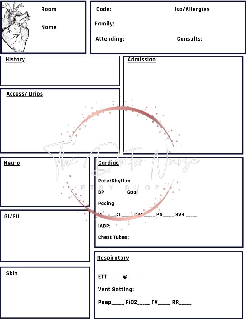 CVICU Report Sheet - Etsy