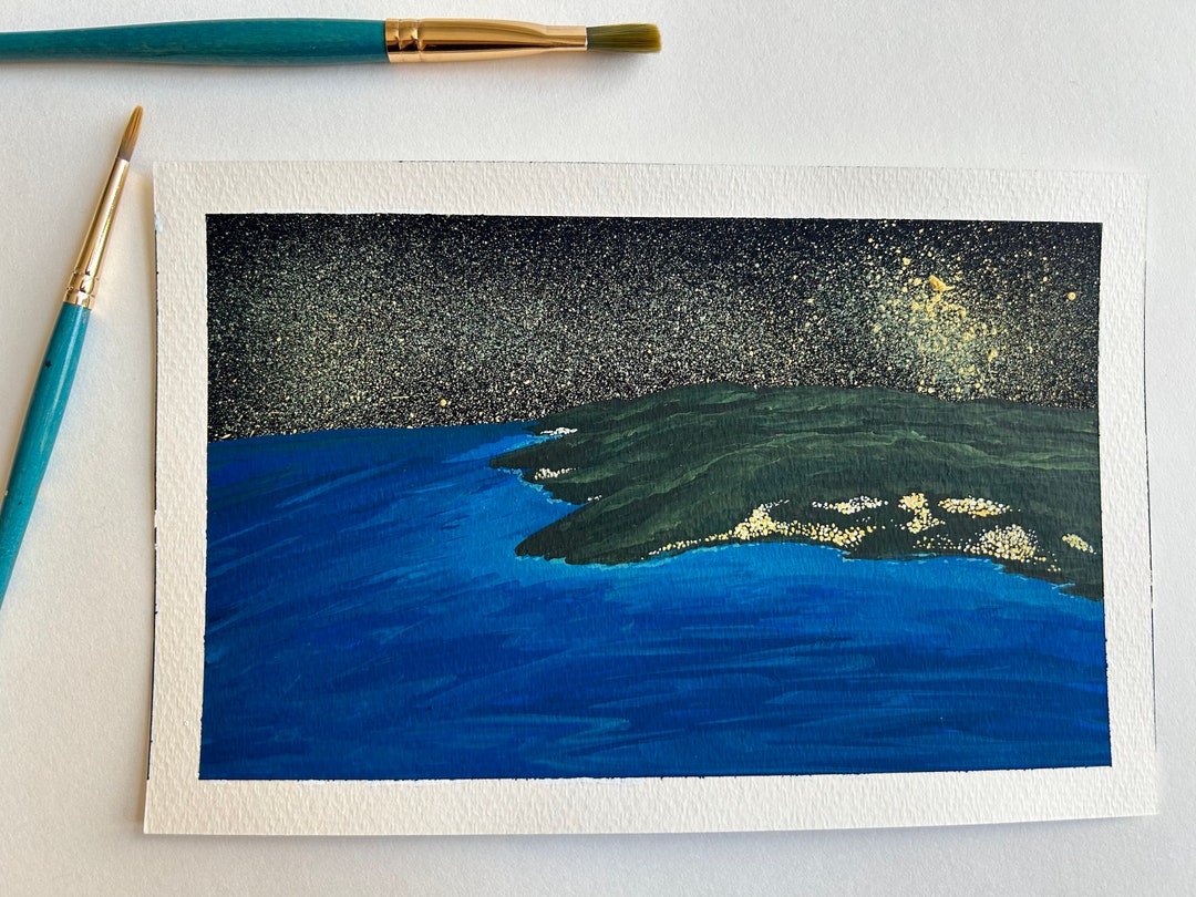 Soaring Prints of Distant Mountains and Towns, Bright Blue Waters, and ...