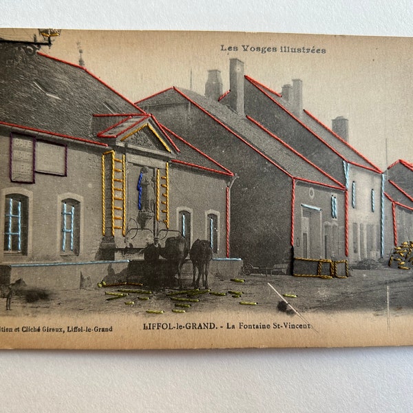 Embroidered Postcard - Etsy