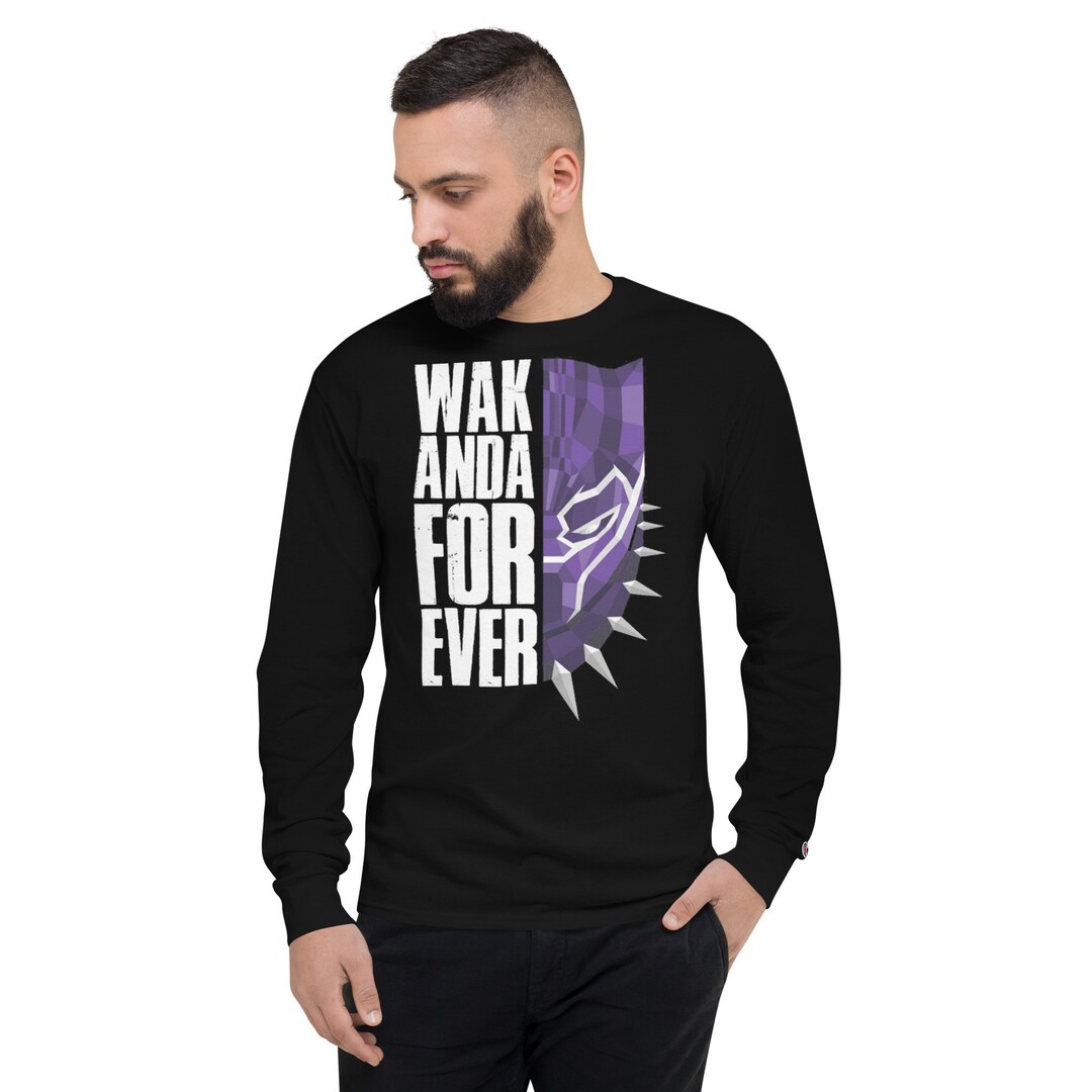 Black Panther Wakanda Inspired Champion Long Sleeve Shirt - Etsy