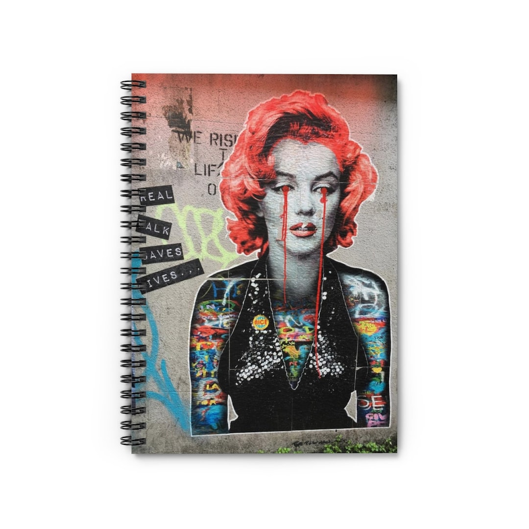 Marilyn Monroe Graffiti Spiral Notebook - Ruled Line - Etsy