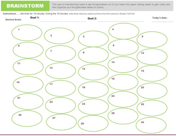 Brainstorming Printable Activity Page - Etsy