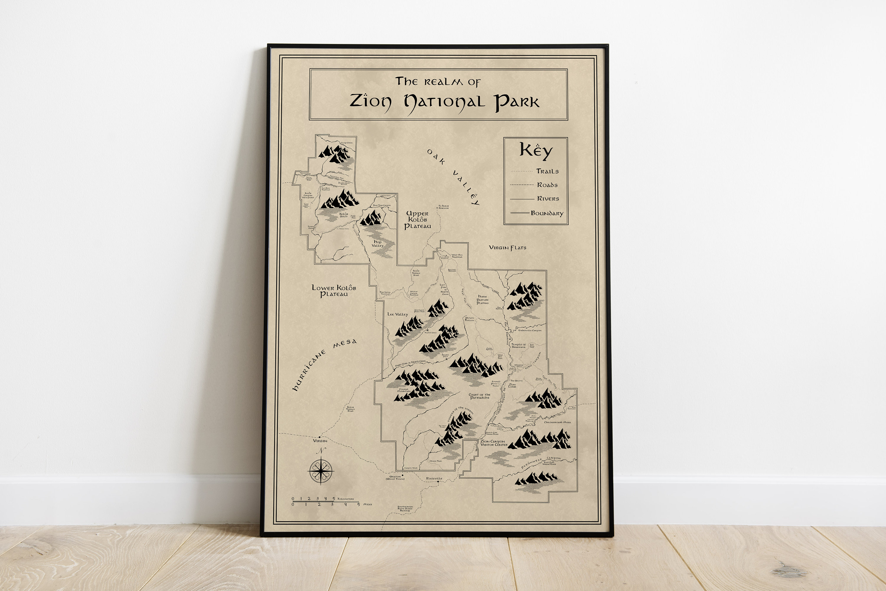 Zion National Park Map Lord of the Rings Map Zion Map Middle Earth Map ...