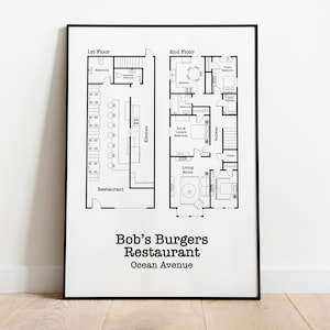 Bobs Burgers Print Bobs Burgers Floor Plan Television Floor Plan ...