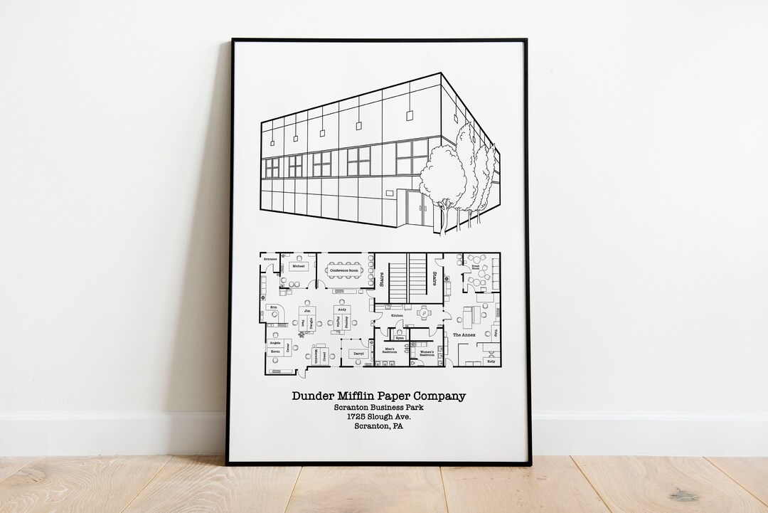 Plano de planta de Dunder Mifflin / La impresión de la oficina ...