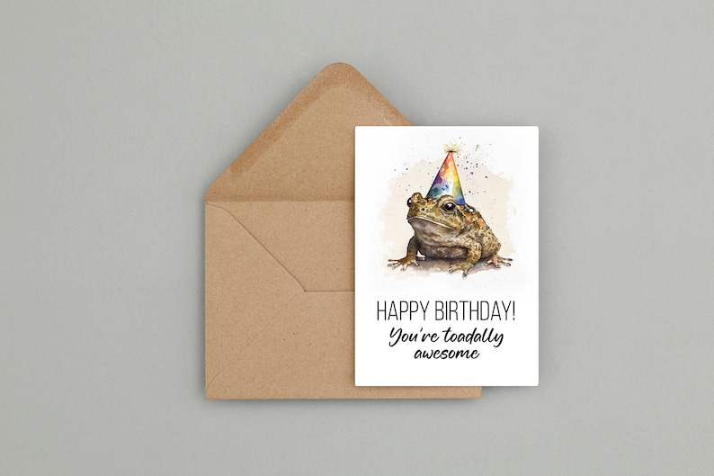 Cute Frog Birthday Card Toad Pun Printable Greeting Card Gift for Frog ...