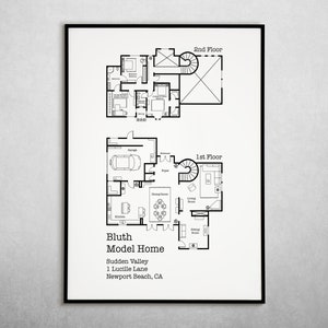 Bluth Model Home Floor Plan Arrested Development Print Television Floor ...