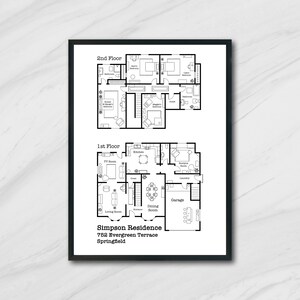 Simpsons Floor Plan the Simpsons Print Television Floor Plan Homer ...