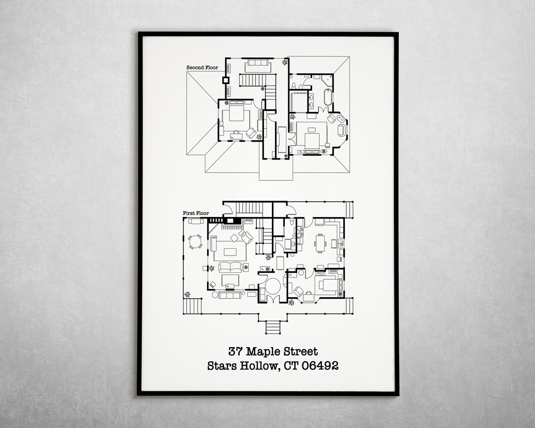 Gilmore Girls Print Gilmore Girls Floor Plan Lorelai's House Layout ...