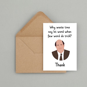 Funny Thank You Card the Office Thank You Card Kevin - Etsy