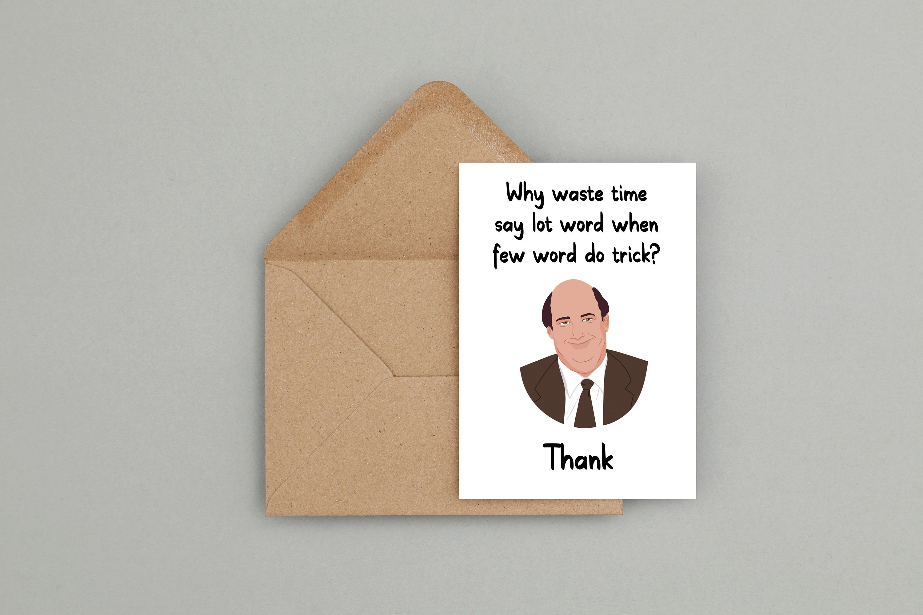 Funny Thank You Card the Office Thank You Card Kevin Malone Quote the ...