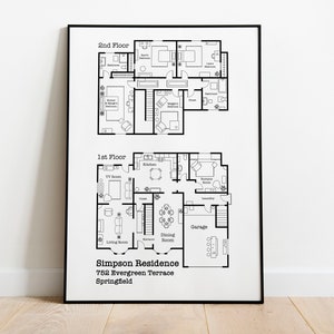 Simpsons Floor Plan the Simpsons Print Television Floor Plan Homer ...