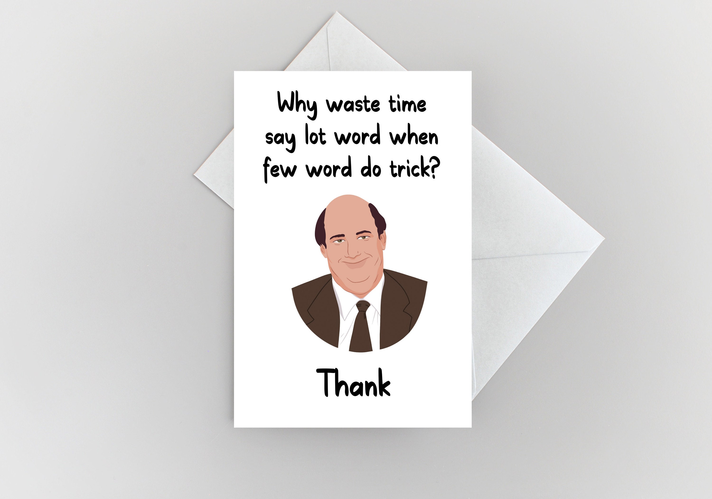 Funny Thank You Card the Office Thank You Card Kevin Malone Quote the ...
