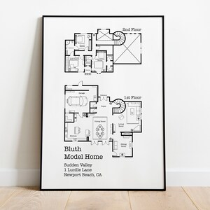 Bluth Model Home Floor Plan Arrested Development Print Television Floor ...