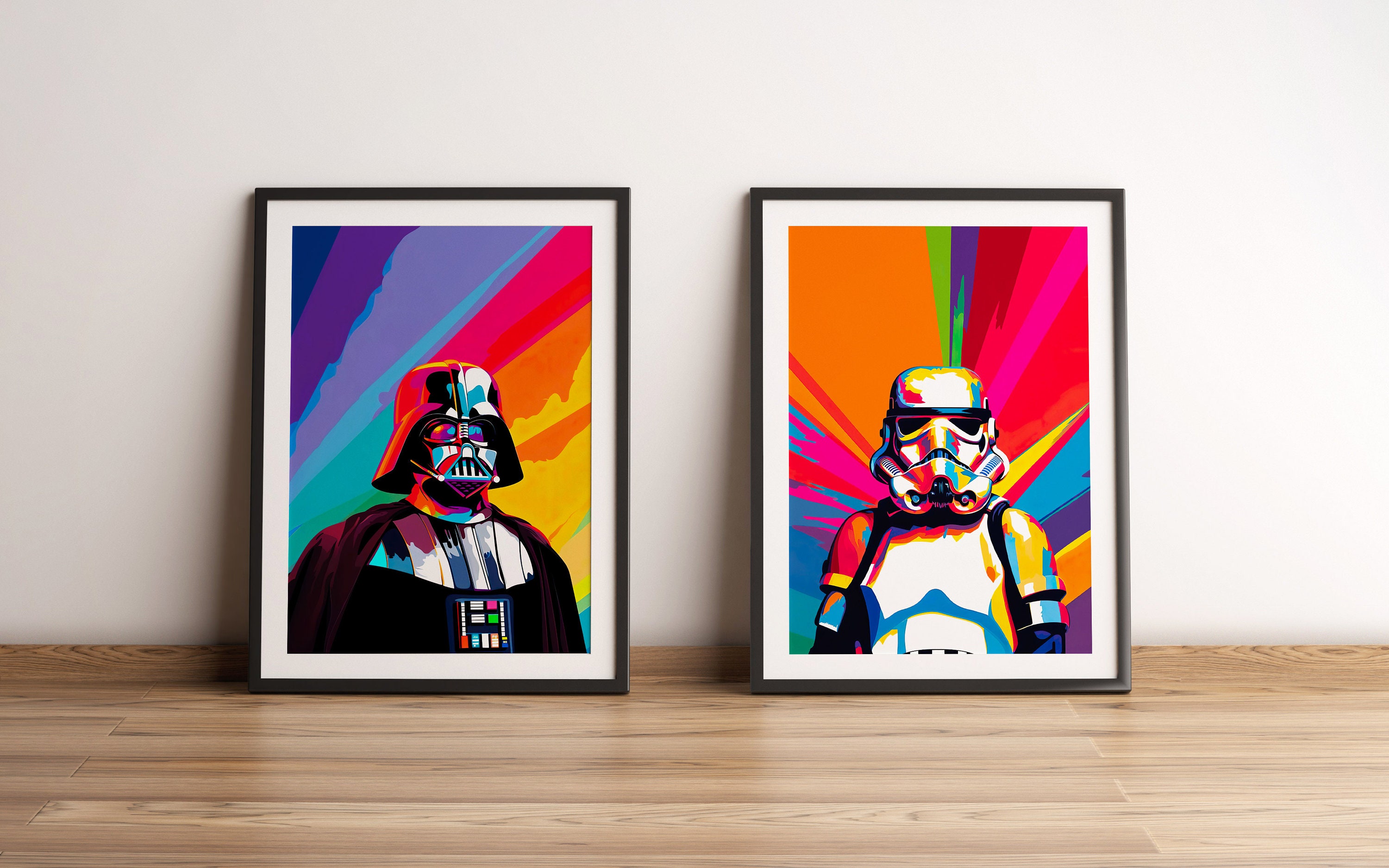 Modern Star Wars Print Set Darth Vader Print Star Wars Pop Art Storm ...