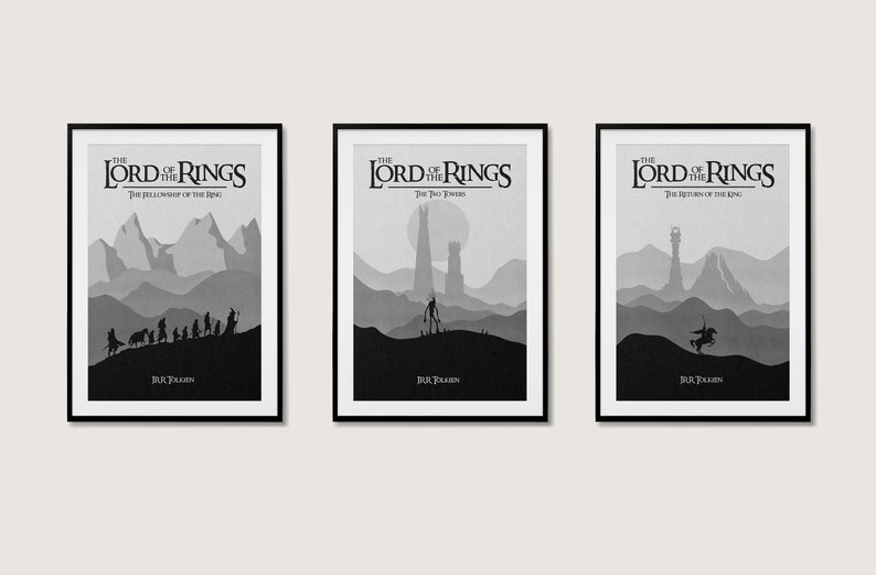 Lord of the Rings Poster Set Tolkien Print Middle Earth - Etsy