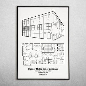 Dunder Mifflin Floor Plan the Office Print Pam's Painting of the Office ...