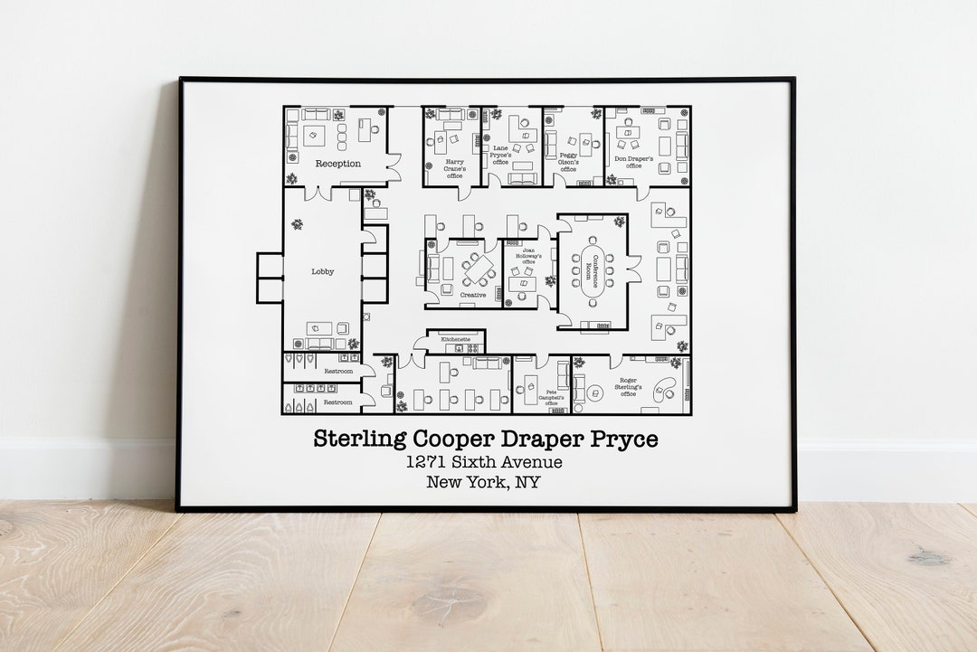 Mad Men Floor Plan Mad Men Print Sterling Cooper Draper Pryce Office ...