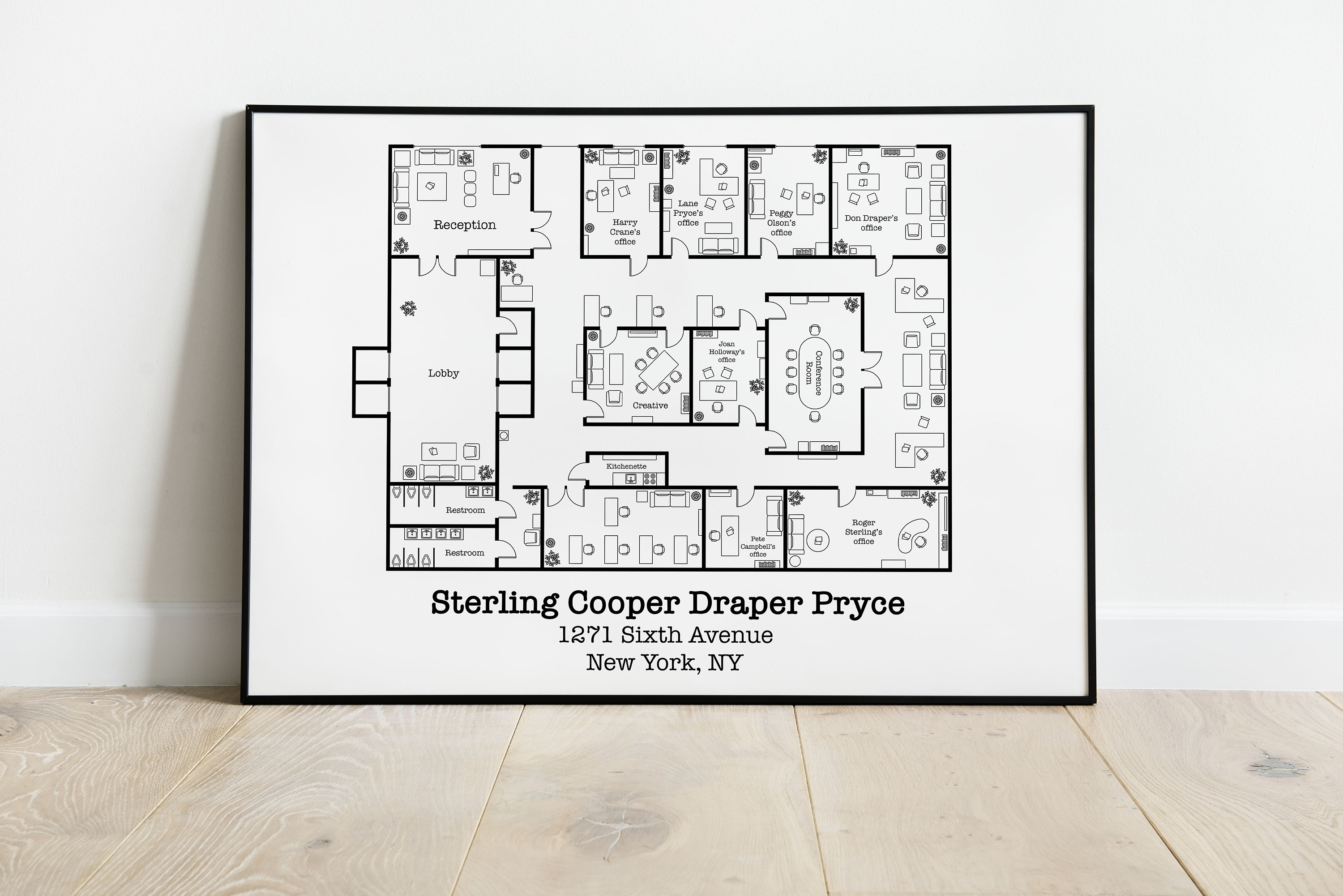 Mad Men Floor Plan Mad Men Print Sterling Cooper Draper Pryce Office ...