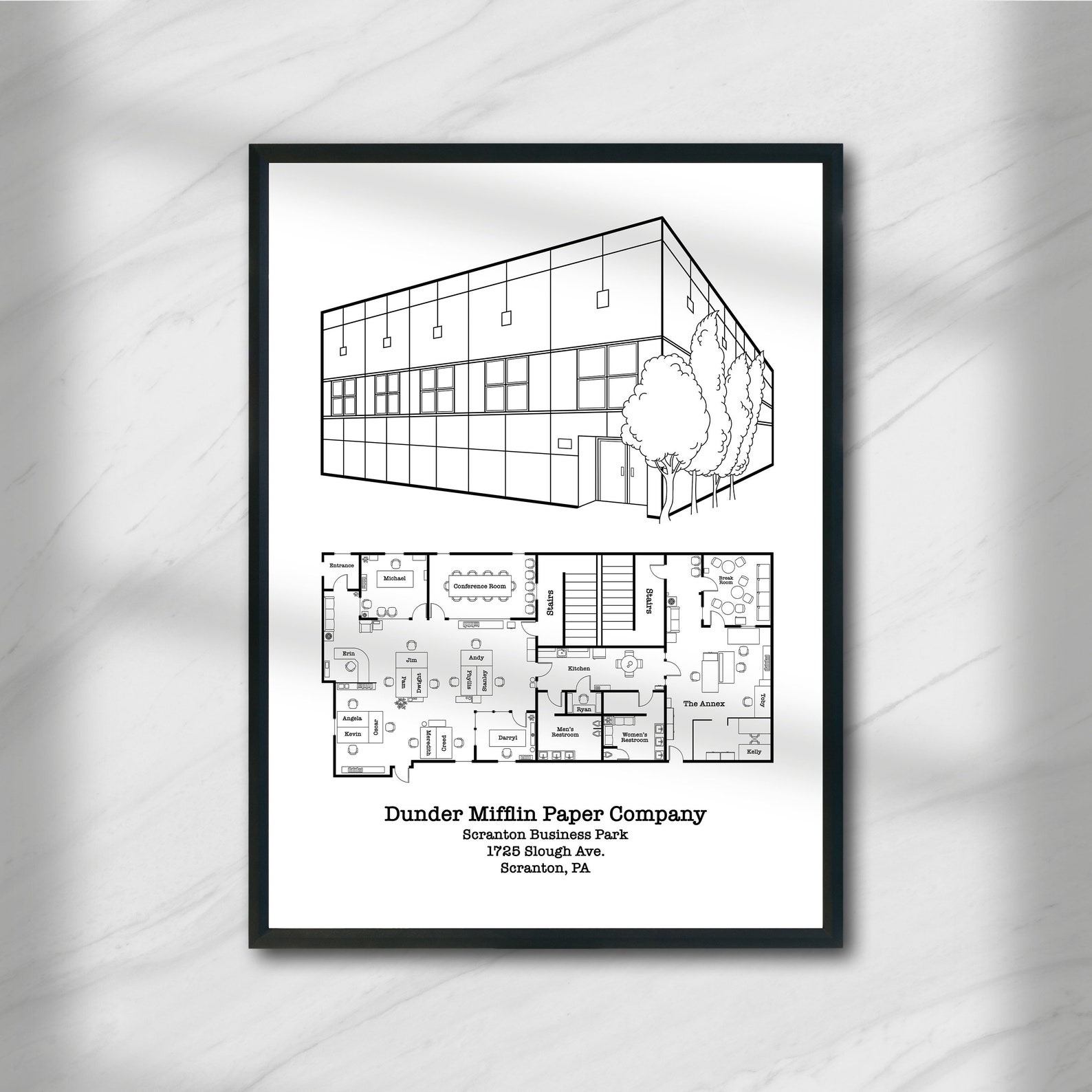 Dunder Mifflin Floor Plan the Office Print Pam's Painting of the Office ...