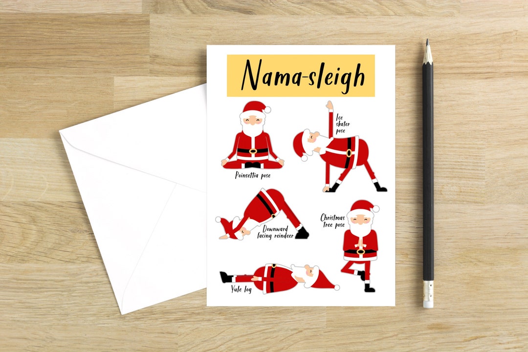 Funny Christmas Card Yoga Christmas Card Printable - Etsy