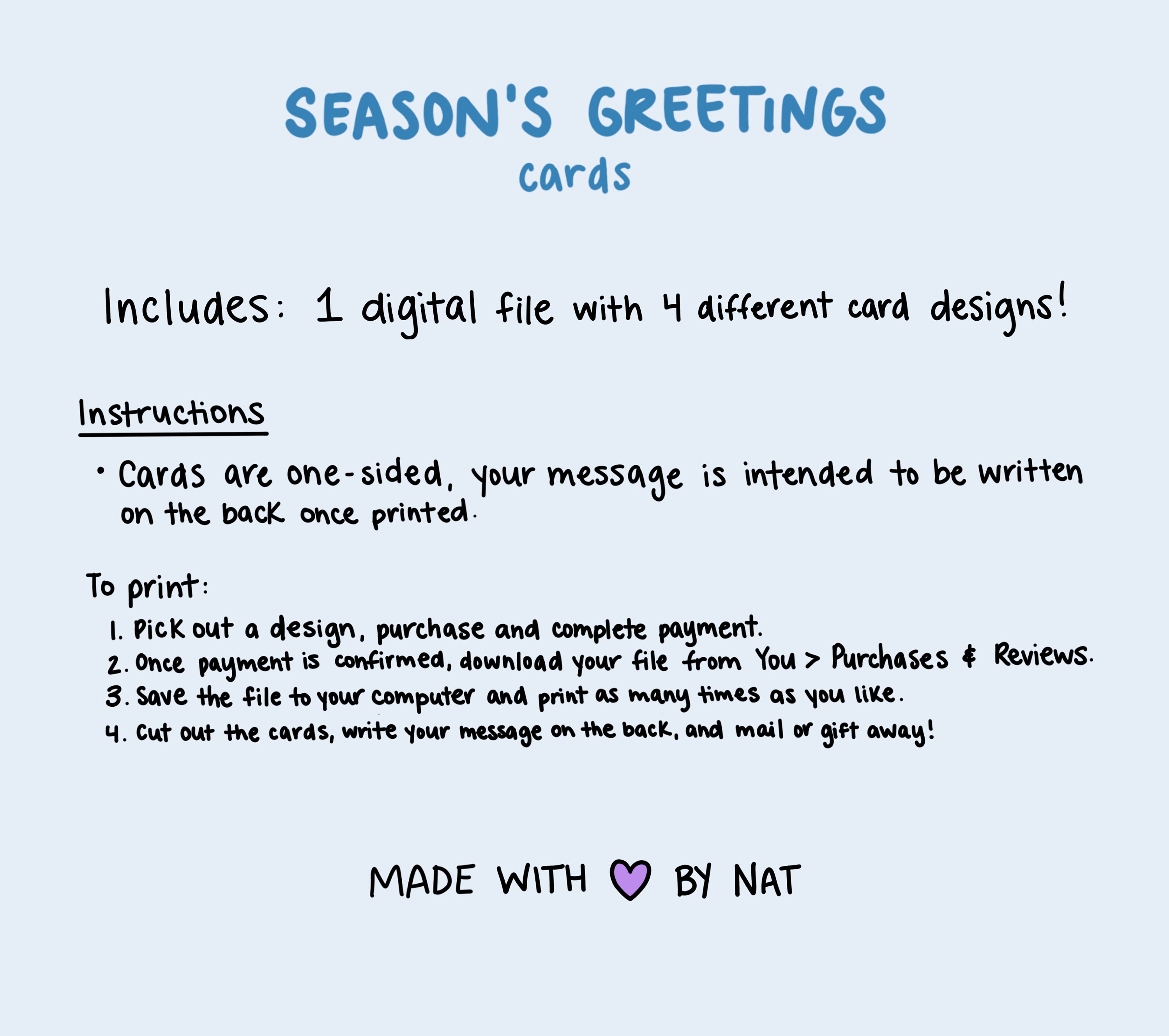 Season's Greetings Cards Printable Cards Digital Cards - Etsy