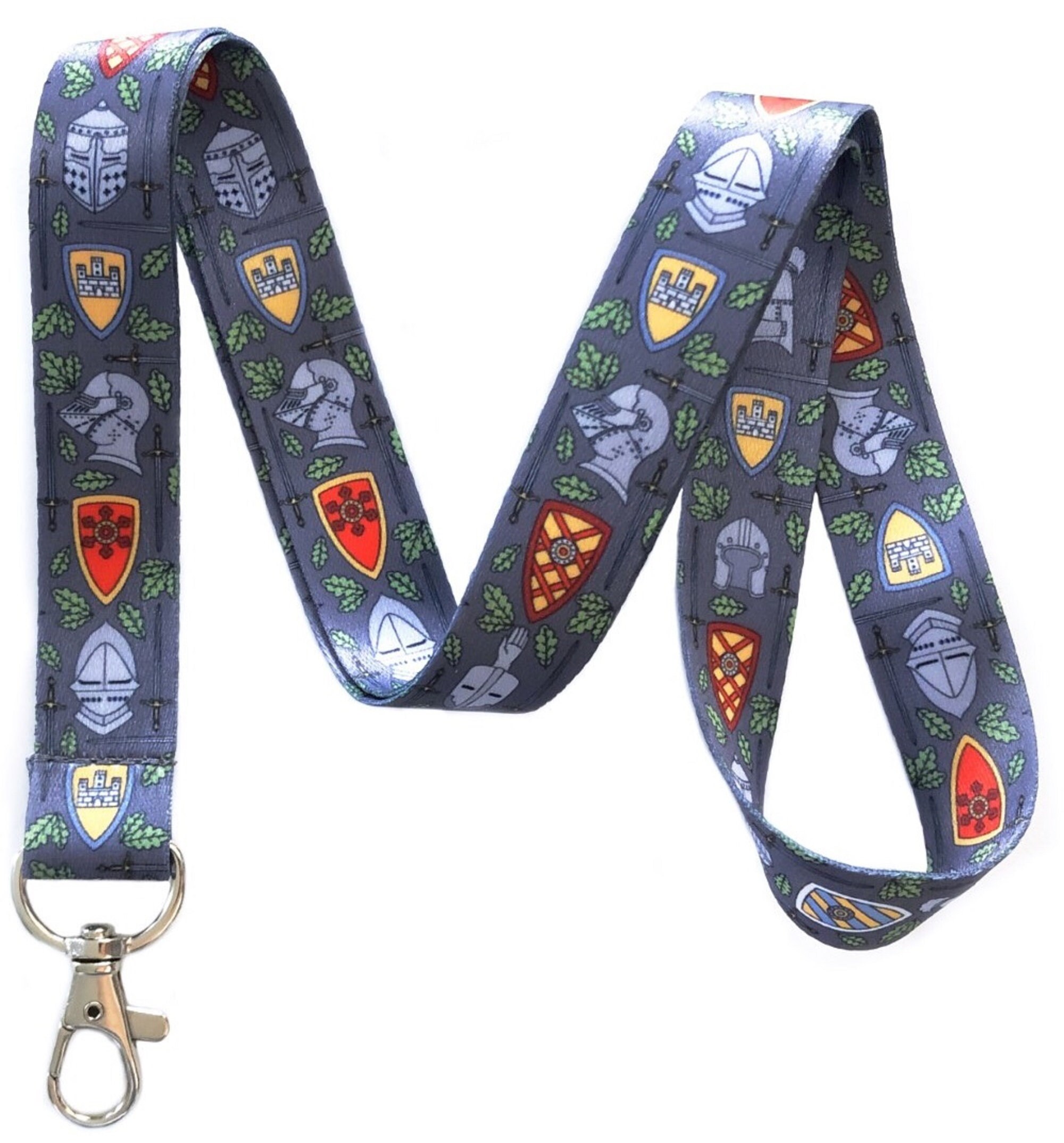 Medieval Knight Print Lanyard ID Badge Holder W/ Decorated Card Insert ...