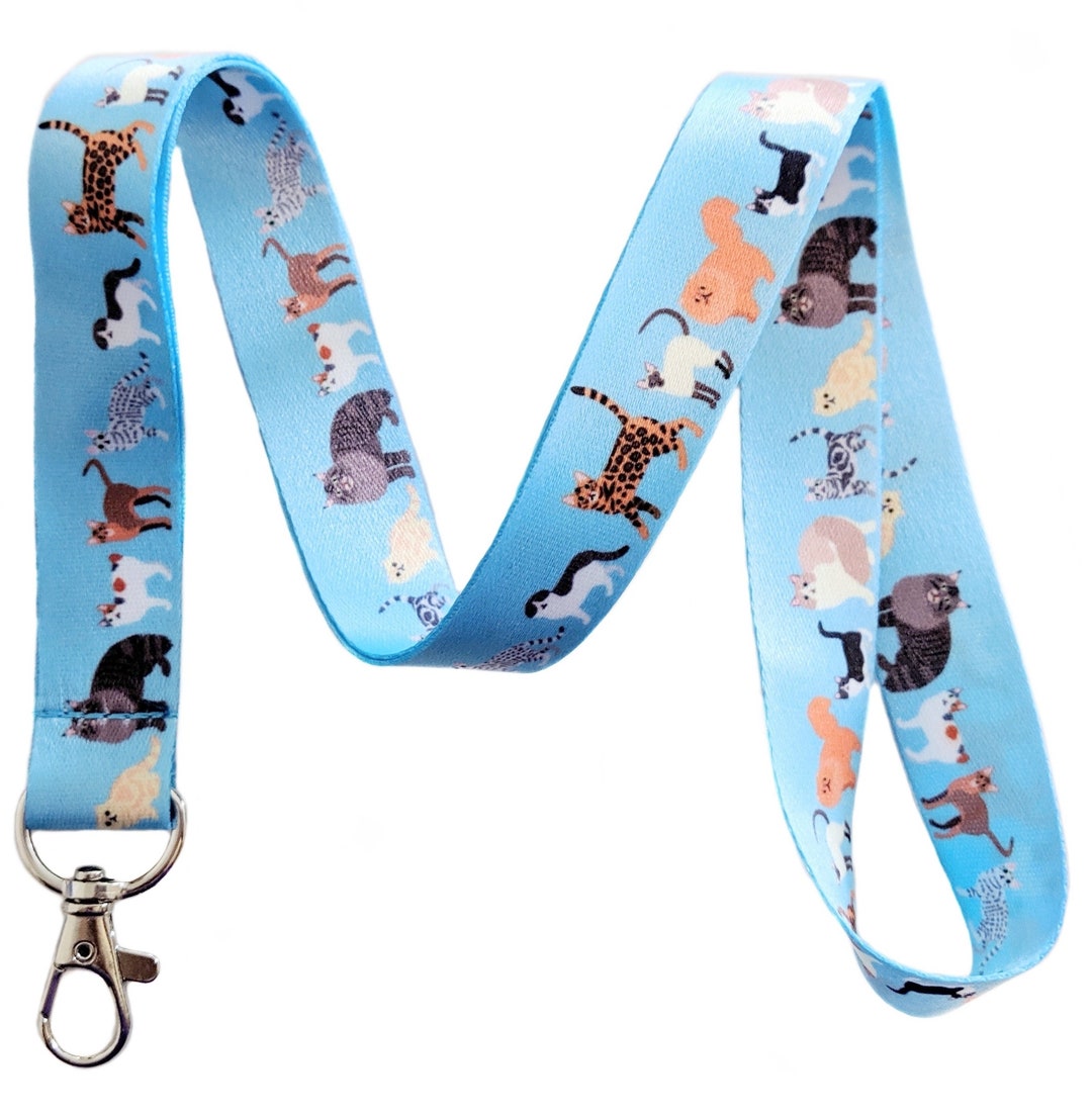 Cat Parade Print Lanyard ID Badge Holder W/ Decorated Card Insert - Etsy