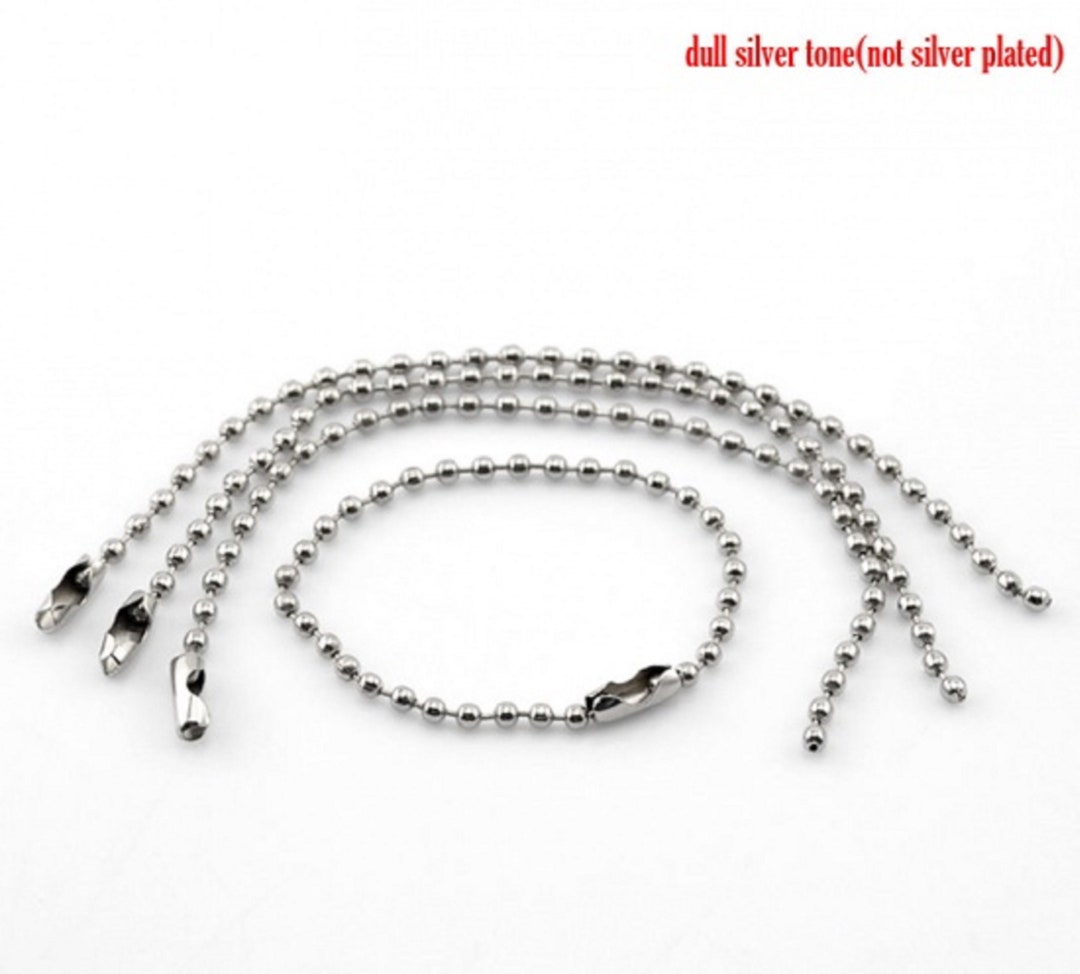 2.4mm Ball Chain Keychain for Tag Silver Tone 12cm / 4 6/8 Long - Etsy