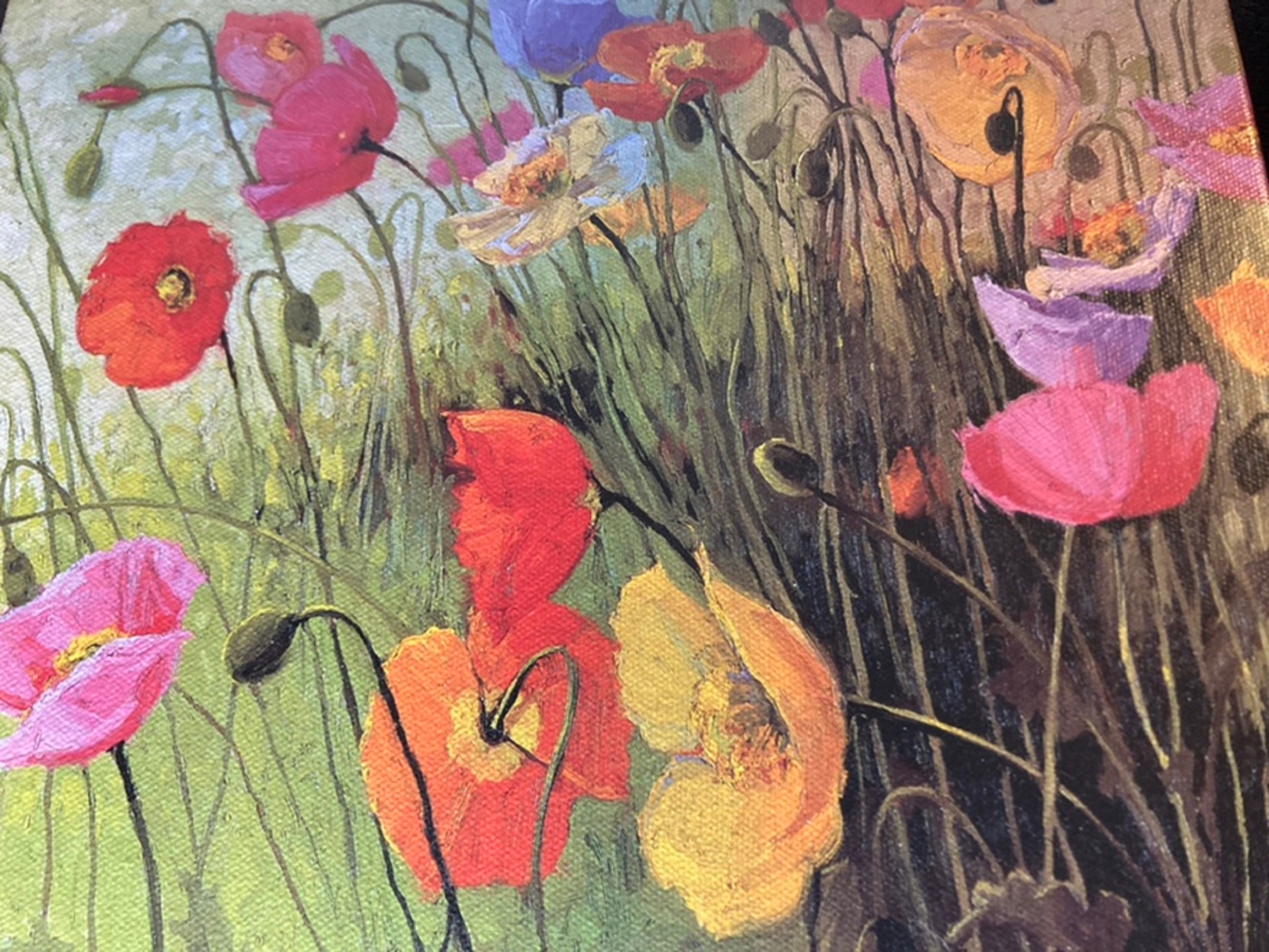 Shirley Novak Unframed Canvas Oil Painting meadow Dance 11.5 Vibrant ...