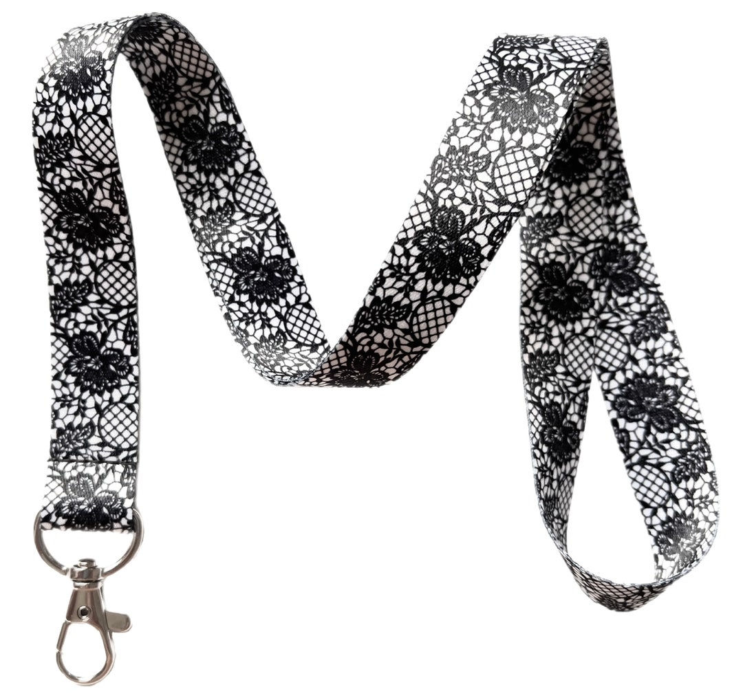 Gothic Lace Print Lanyard ID Badge Holder W/ Decorated Card Insert - Etsy