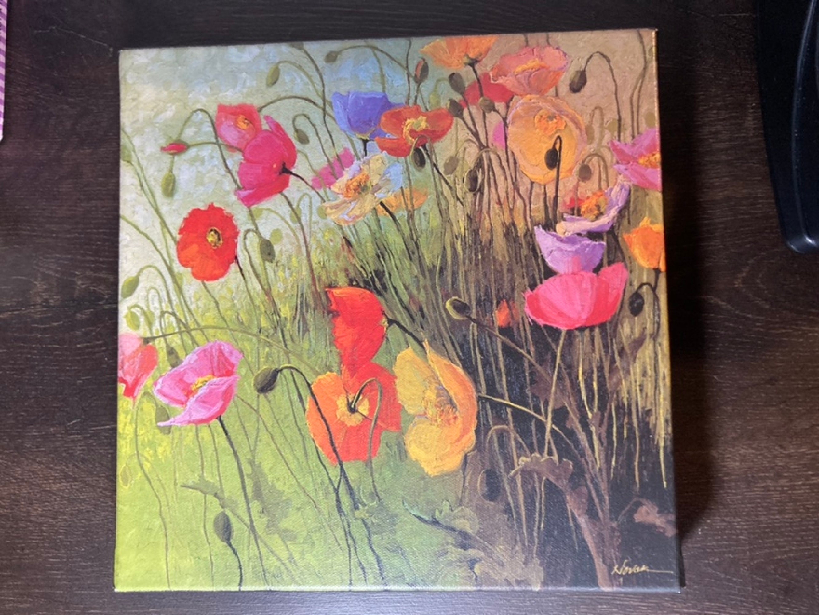 Shirley Novak Unframed Canvas Oil Painting meadow Dance 11.5 Vibrant ...