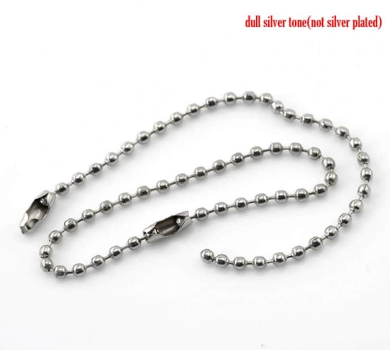 2.4mm Ball Chain Keychain for Tag Silver Tone 12cm / 4 6/8 Long - Etsy