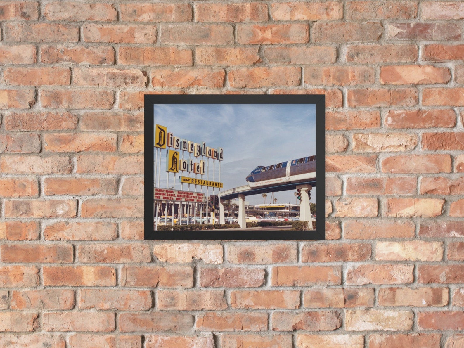 Iconic Monorail Over Disneyland Hotel Framed Poster - Etsy